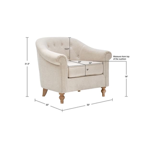 Martha Stewart Bedford Fayette Tufted Accent Arm Chair - Bed Bath ...