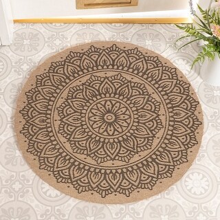 Avanos Indoor Outdoor Mandala Pattern Round Rug 6'X6' - 6' x 6' - Bed ...