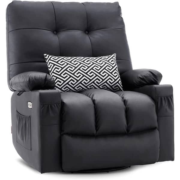 MCombo Large Power Swivel Glider Rocker Recliner Chair with Massage and ...