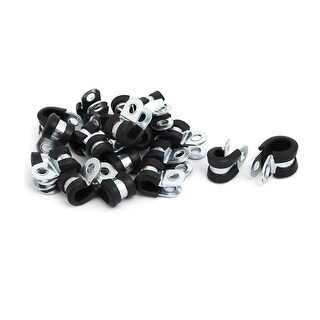 8mm Dia Rubber Lined R Shaped Zinc Plated Pipe Clip Cable Clamp 20pcs ...