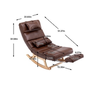 Comfortable Rocking Chair with Retractable Foot Pads, Upholstered ...
