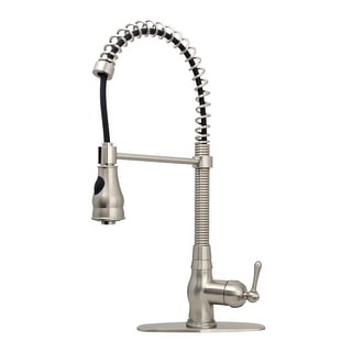 Copper Pre-Rinse Spring Kitchen Faucet Single Level Handle and Pull ...