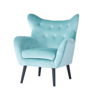 Simon Light Blue Fabric Wingback Chair - Bed Bath & Beyond - 36701967