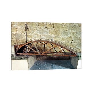 iCanvas "Model of a swing bridge made from one of Leonardo's drawings ...