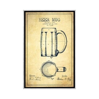 iCanvas "Beer Mug Vintage Patent Blueprint" by Aged Pixel Framed - Bed ...