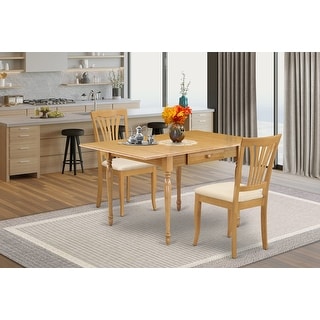 East West Furniture Dinette Set Includes a Rectangle Dining Room Table with Dropleaf and Dining ...