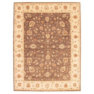 ECARPETGALLERY Hand-knotted Chobi Twisted Dark Brown Wool Rug - 9'1 x ...