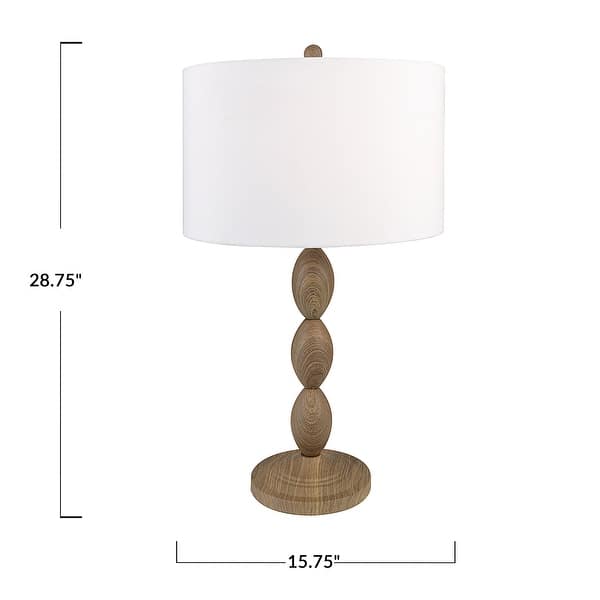 Stacked Bubble Lamp with Linen Shade, Faux Walnut Finish - Bed Bath ...