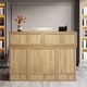 Reception Desk with Counter, 57-inch Rustic Front Desk Receptionist ...