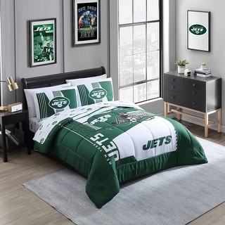 New York Jets NFL Licensed "Status" Bed In A Bag Comforter & Sheet Set ...