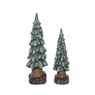 Transpac Resin 15 in. Brown Christmas Woodland Tree Set of 2 - Bed Bath ...