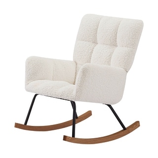 Boucle Rocking Chair - High Back for Relaxation and Reading - Bed Bath ...