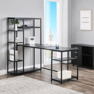 Merax Office Computer Desk with Multiple Storage Shelves - Bed Bath ...