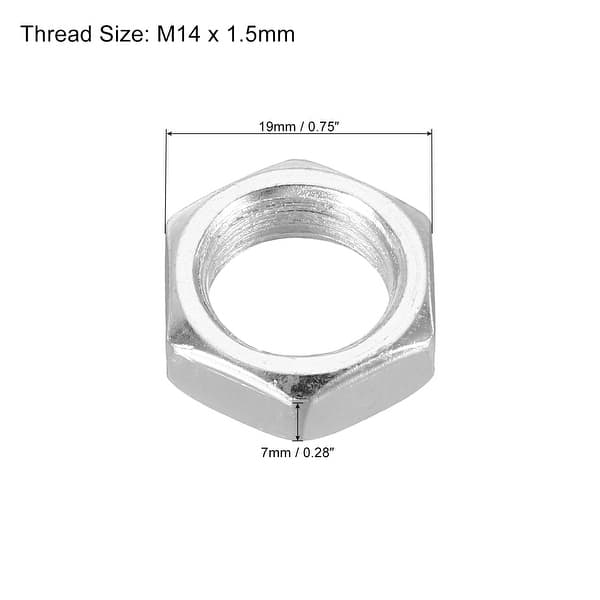 10pcs M14x1.5 Steel Hex Nuts Hardware Nuts Screw Bolt Fasteners 7mm High - Silver Tone - Bed ...