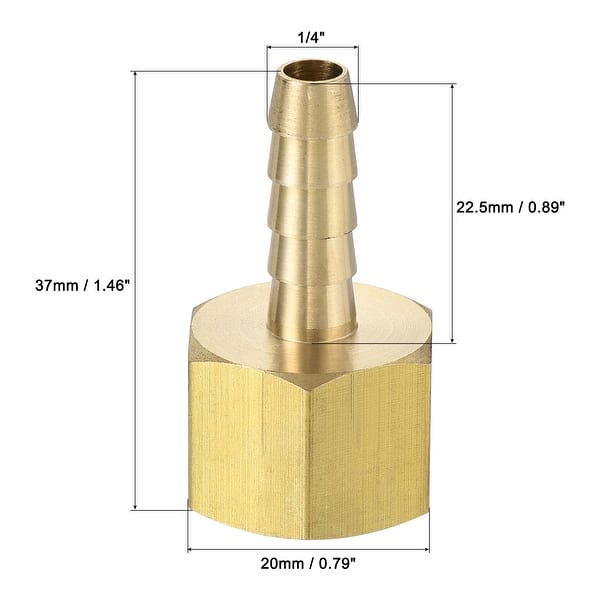 Brass Barb Hose Fitting Connector Adapter Barbed x NPT Female Pipe - Golden - Bed Bath & Beyond ...