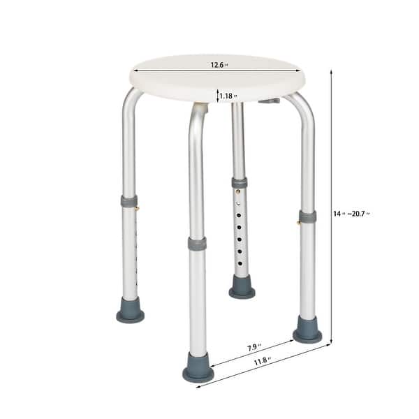 Adjustable Aluminum Alloy Elderly Round Shower Stool - Bed Bath ...