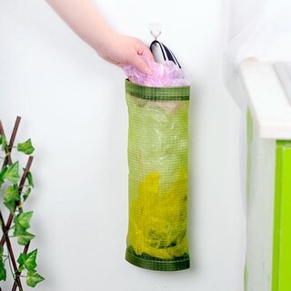 Kitchen Transparent Mesh Hanging Garbage Shopping Bag Storage Organiser ...