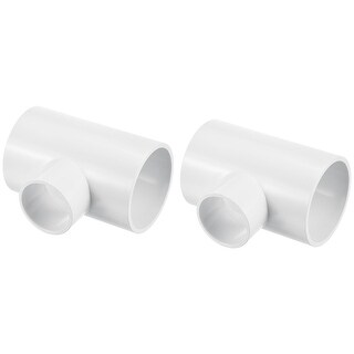 2" x 1 1/4" 3 Way Tee Pipe Fittings UPVC, 2 Pack Joint Coupling Pipe ...