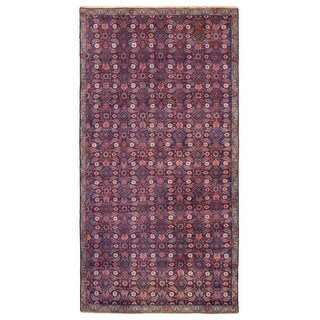 ECARPETGALLERY Hand-knotted Andelz Navy Wool Rug - 3'11 x 7'6 - Bed ...
