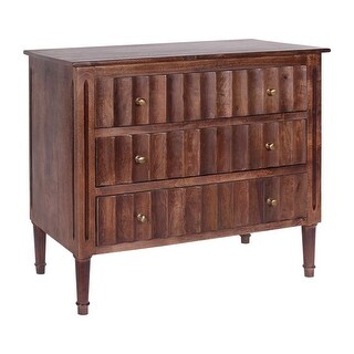 Rakovi Scalloped Front 3-Drawer Dresser Chest in Mango Wood - Bed Bath ...