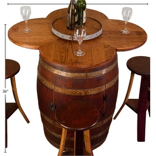 Wine Barrel Designs 4-Person Counter Height Barrel Bar Set - Bed Bath ...