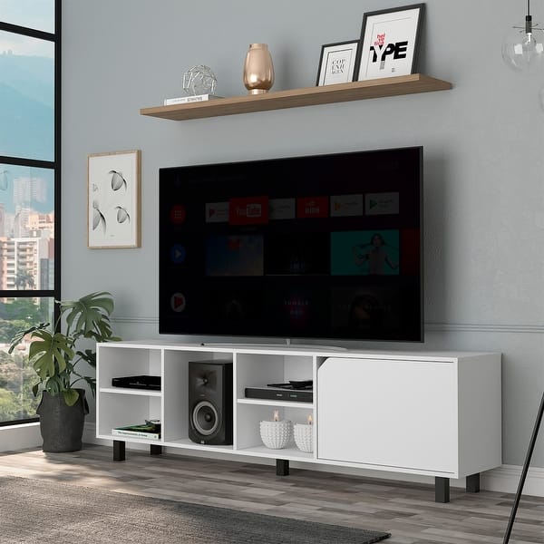 TV Stand for TVs up 70inch Four Open Shelves Five Legs - Bed Bath ...