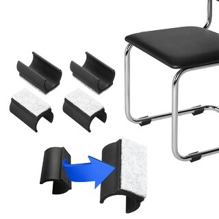 Rectangle U Shaped Chair Leg Tip Cap with Felt Pad Fit Dia 22 mm, Gray ...