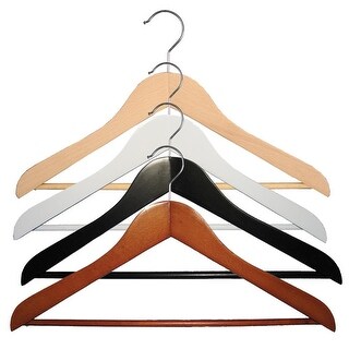 Wooden Executive suit hangers 17.5" Concave suit hanger with bar- 25 per carton - Bed Bath ...