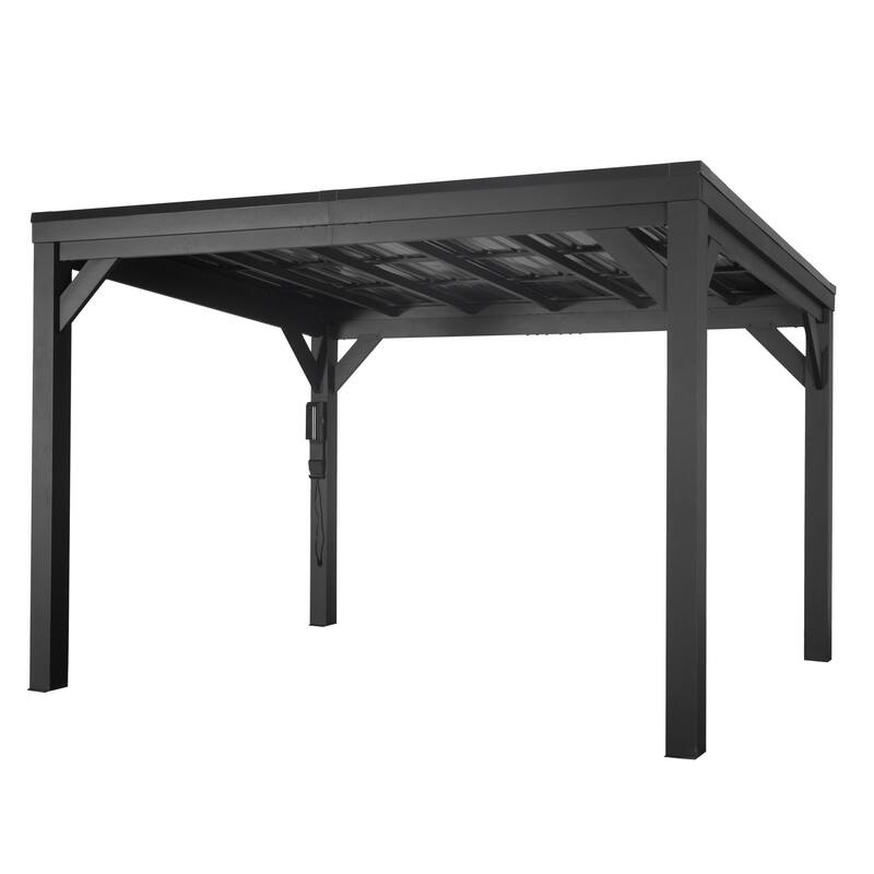 Backyard Discovery Stonebridge 12x9.5' Galvanized Steel Outdoor Gazebo ...