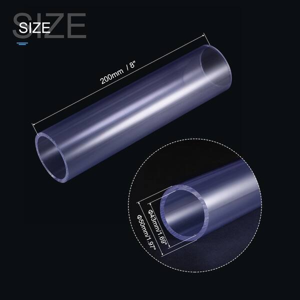 PVC Rigid Round Pipe 0.2m Transparent Blue High Transparency - Transparent Blue - Bed Bath ...