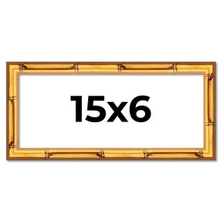 15x6 Frame Gold Bamboo Solid Wood Picture Frame | 1 Inch Moulding - Bed ...