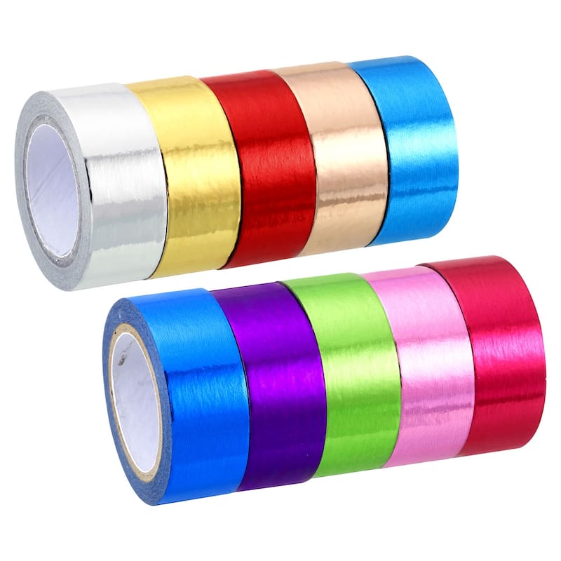 Metallic Washi Tape 15mm x 5m, 10 Pack Art Tapes Washi Self-Adhesive 10 ...