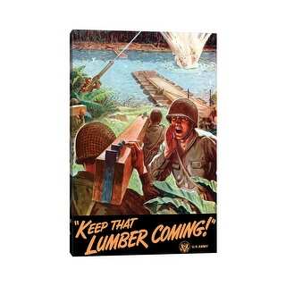 iCanvas "WWII Poster Of Army Engineers Building A Bridge Across A River ...