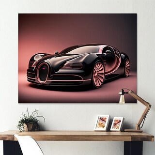 Designart 'Visionary Bugatti Design In Black And Magenta V' Exotic Car ...