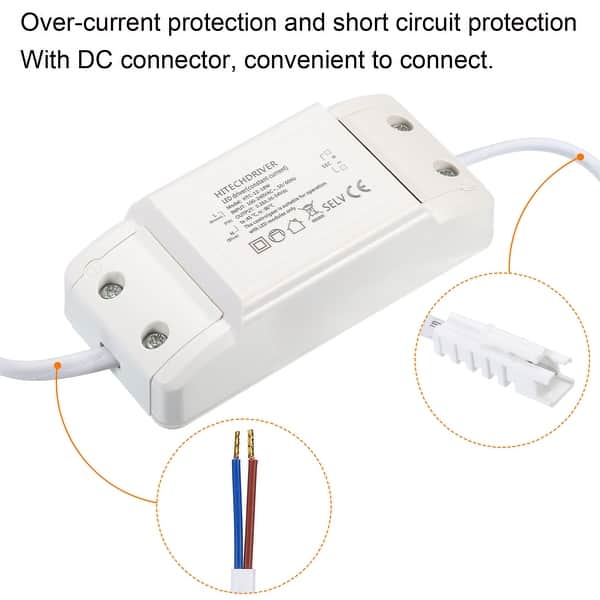 12-18W 280mA LED Driver, AC 100-240V Output 36-54V DC Male Connector ...
