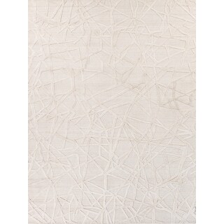 EXQUISITE RUGS Windsor Hand-loomed Wool/Bamboo Silk Linen/Beige Area ...