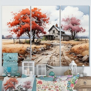 Designart "Farmhouse Harmony" Farm Canvas Prints Set - Bed Bath ...