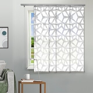 InStyleDesign Geometric White 4-Panel Single Rail Panel Track / Room ...