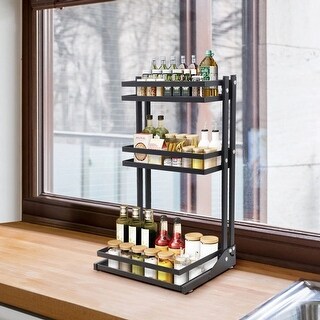 3 layer Spice Rack Multi-Functional Seasoning Bottle Storage Rack - Bed ...