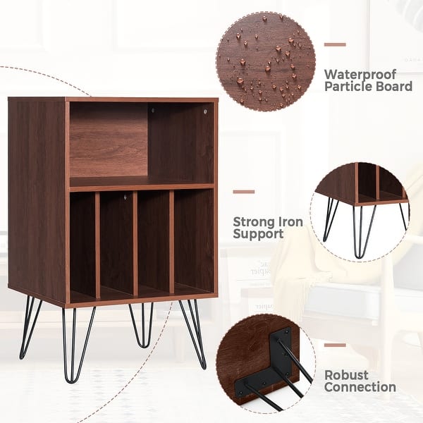 End Table Free Standing Record Player Stand Turntable Storage Cabinet ...