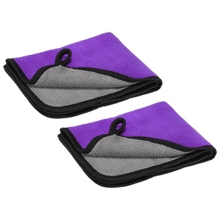 Microfiber Cleaning Cloths 12 x 16 Inch Polish Cloths Gray Purple 2Pcs ...