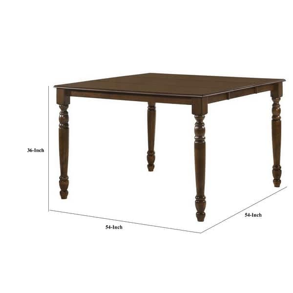 36 - 54 Inch Square Counter Height Dining Table, Extendable, Walnut ...