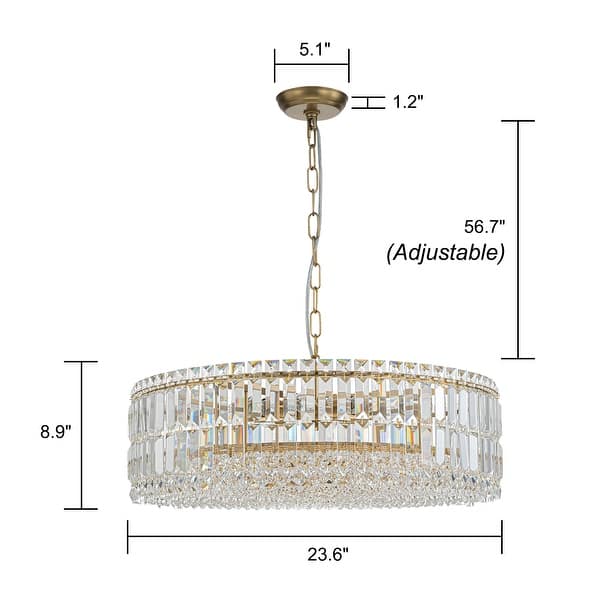 Kibly 8-Lights Modern Crystal Drum Chandelier Round Kitchen Island ...