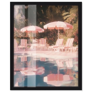 Pink Parasol Poolside Fashion Art Shadowbox Print by Art Remedy - Bed ...