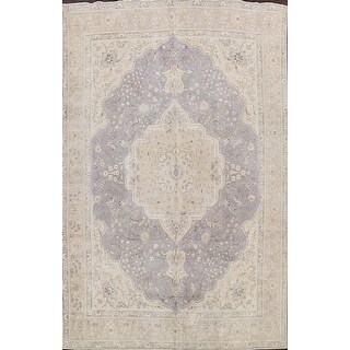 Distressed Muted Tabriz Persian Home Decor Area Rug Wool Hand-Knotted ...
