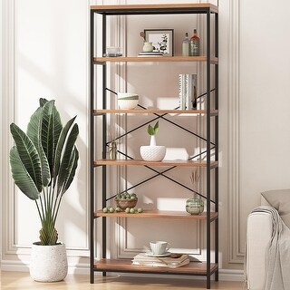 Solid Open Book Shelves, 71 Tall Modern Bookshelf 6 Foot, Free Standing ...