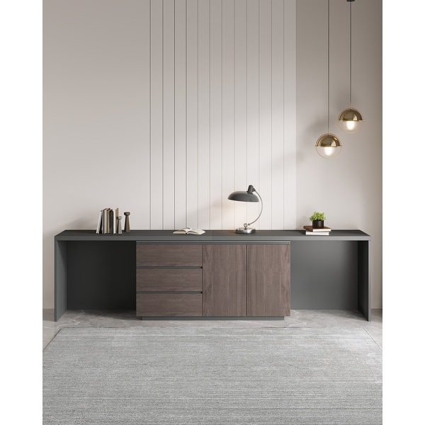 Modern Home Office Expandable Dresser Desk Combo with Drawers - Bed ...