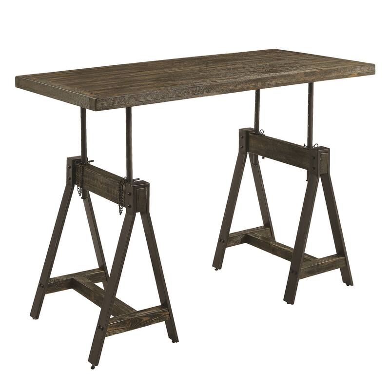Rustic Industrial Design Adjustable Desk Home Office Collection - Overstock - 27029770