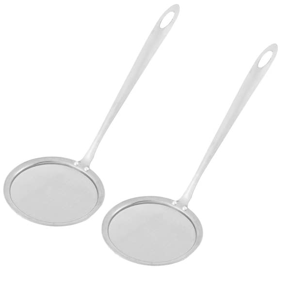 Home Stainless Steel Oval Wire Mesh Ladle Strainer 10cm x 9cm 2 Pcs ...