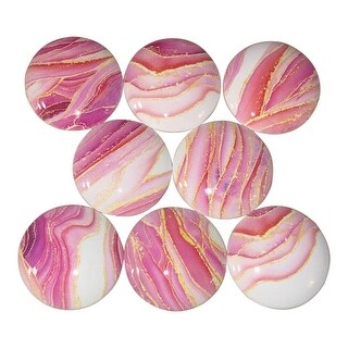 Set of 8 Pink Strata Marble Swirl Wood Cabinet Knobs - 1.5" Wide - Bed ...